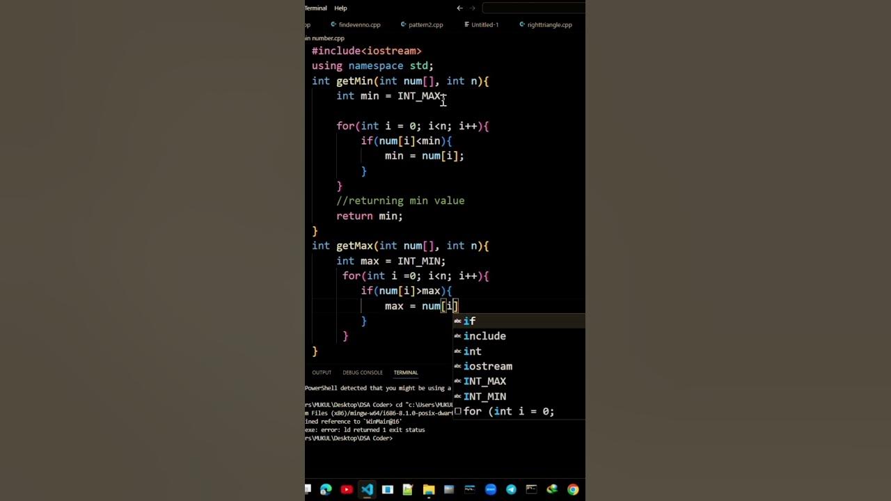 How To Print Maximum And Minimum Number In Array By C Language 🤨 Best Coding Codingpattern 