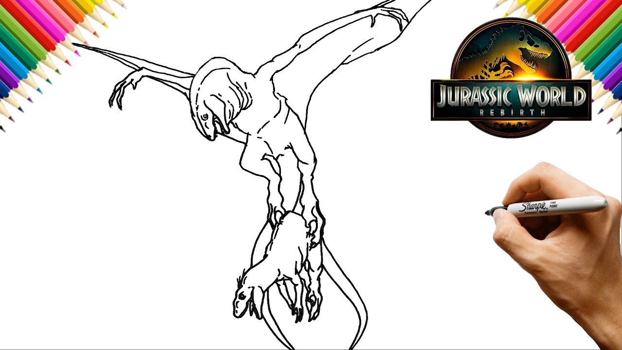 How to Draw Mutadon vs Velociraptor | Jurassic World: Rebirth - YouTube