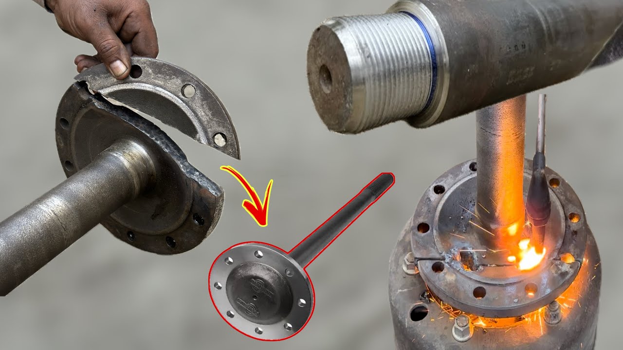 How Restore Broken Truck Wheel axle That was broken into top side and ...