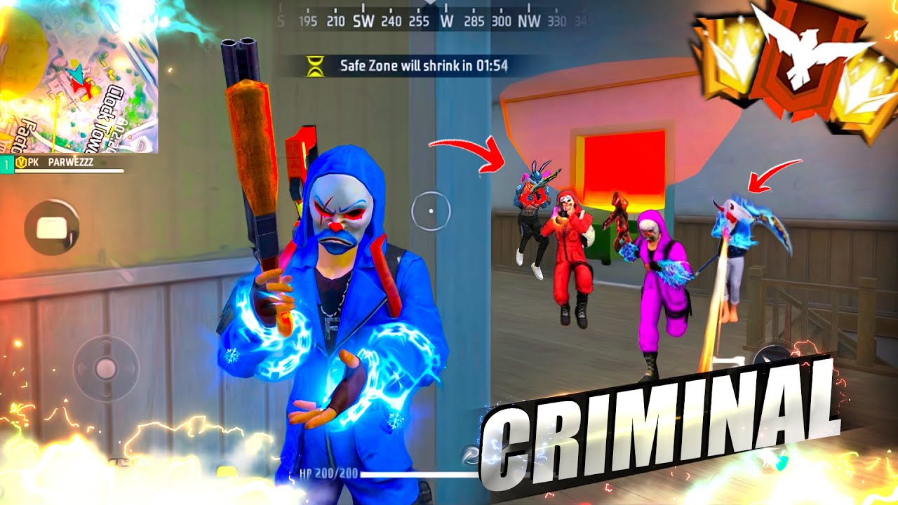 FREEFIRE 🔥" Blue Criminal " Solo vs Squad Mp40 + M4A1 🤯 23 Kills Op ...