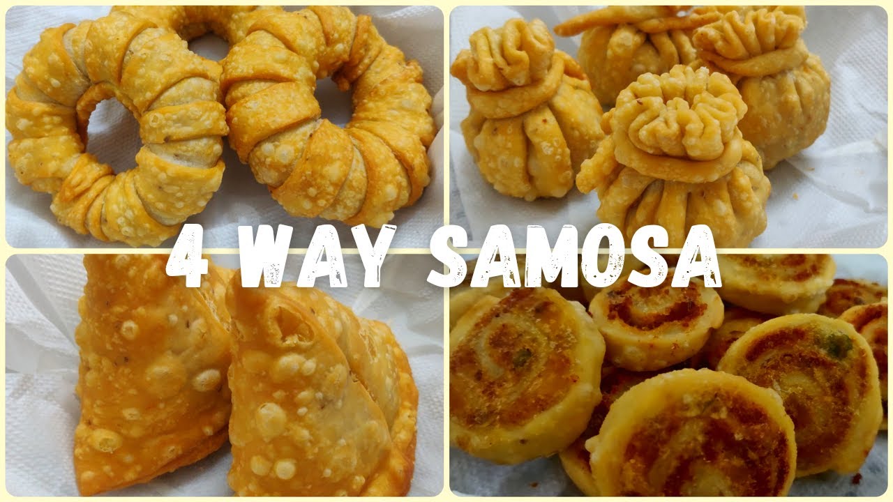 4 way samosa recipes | one filling four samosa | samosa recipe | indian ...