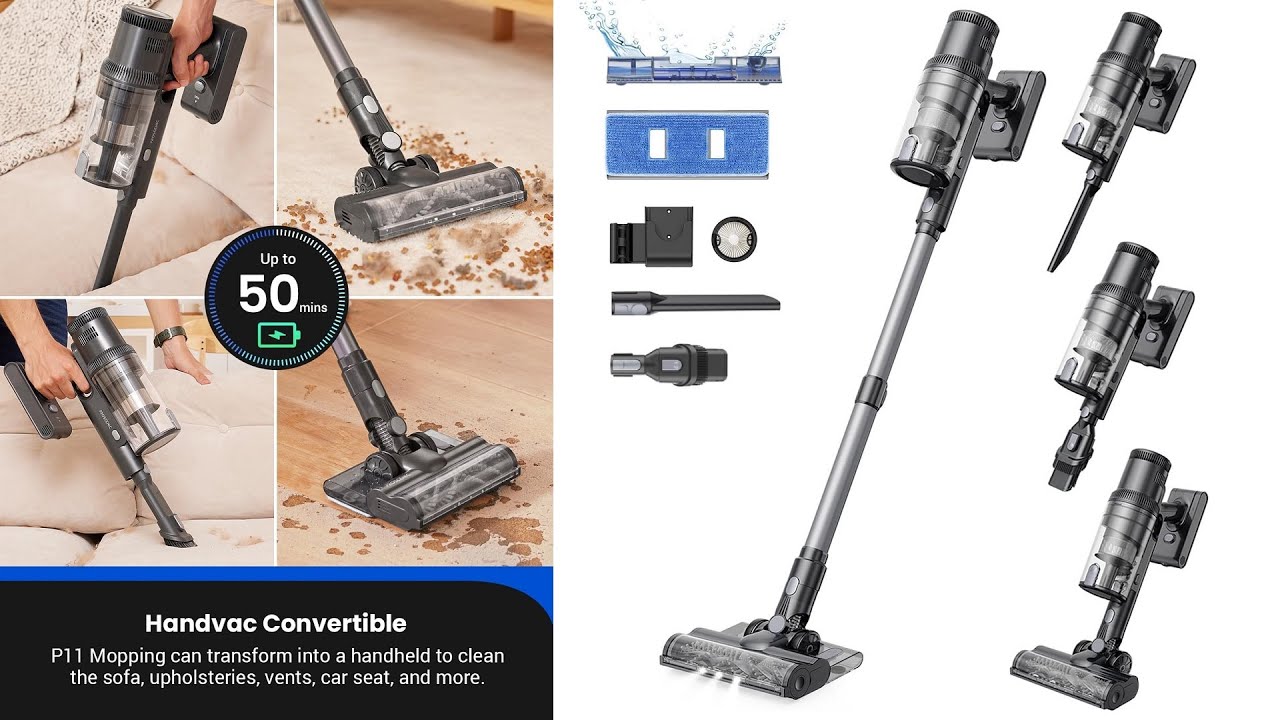 Proscenic P11 Cordless Vacuum Cleaners and Mopping Combo for Home with ...