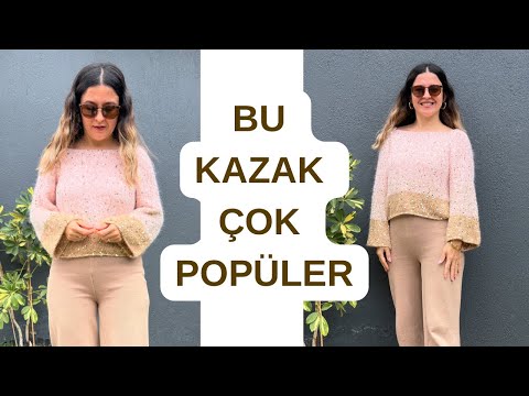 BU SENE ÇOK POPÜLER OLAN DİKİŞSİZ YAKADAN BAŞLAMALI PULLU KAZAK YAPIYORUZ 😍 #crochet