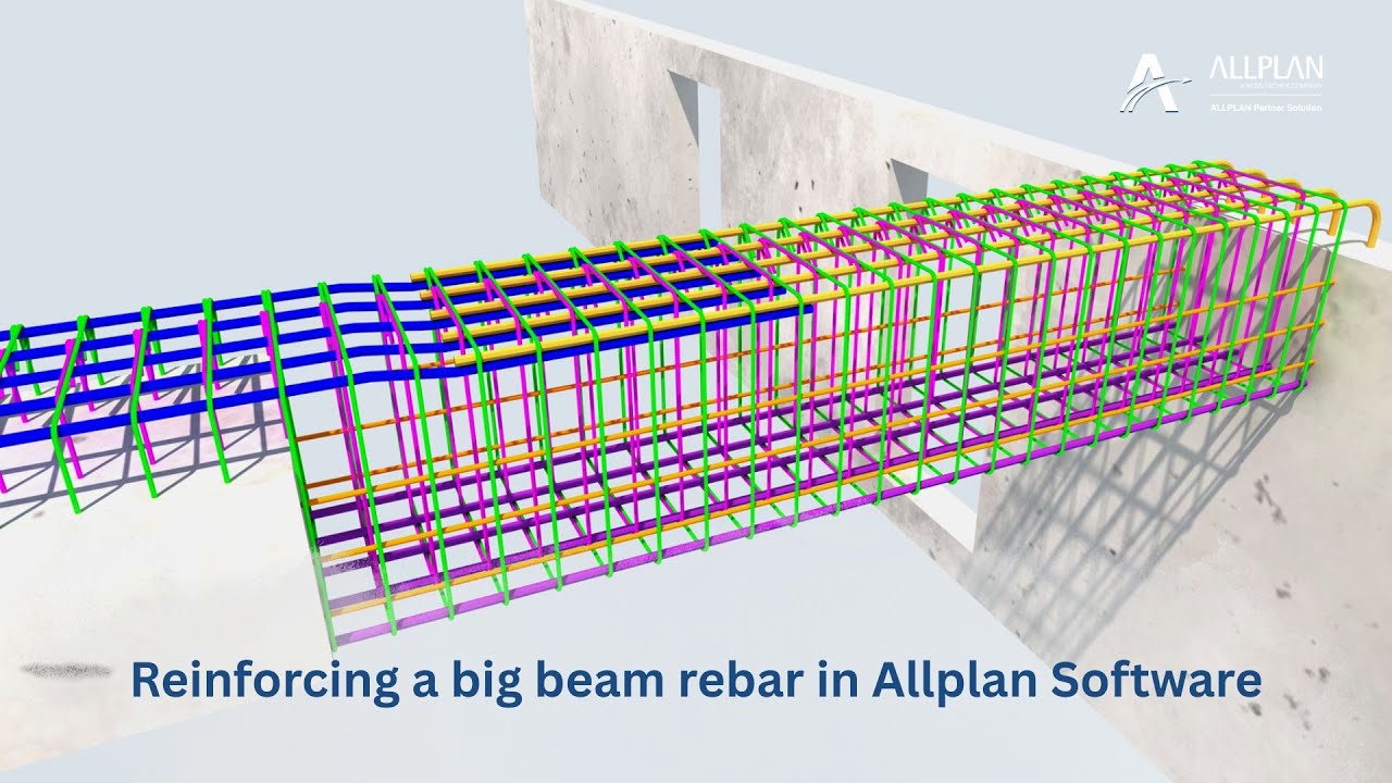 Reinforcing a big beam rebar in Allplan | by ALLTO PythonParts - YouTube