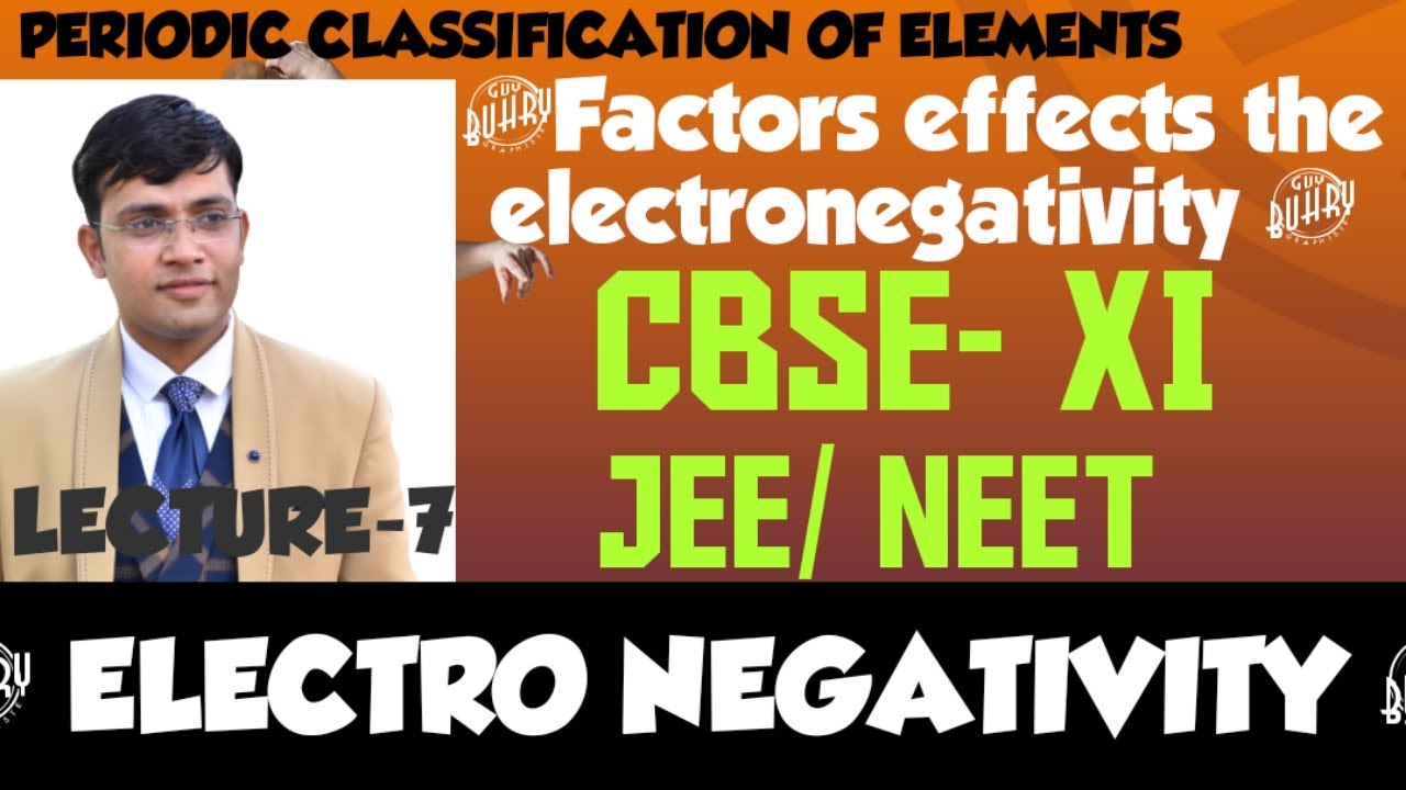 Electronegativity , lecture 7, Chapter -3( periodic classification of ...