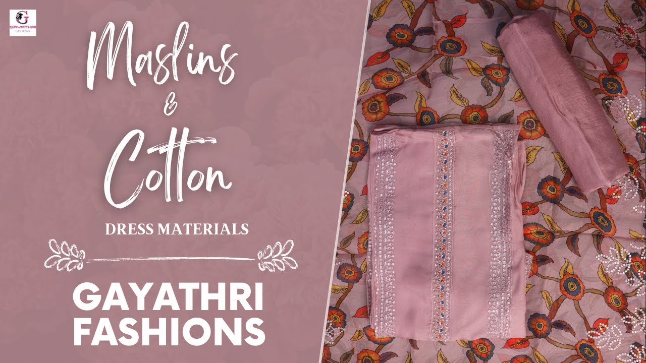 Maslins and cottons dress materials - YouTube