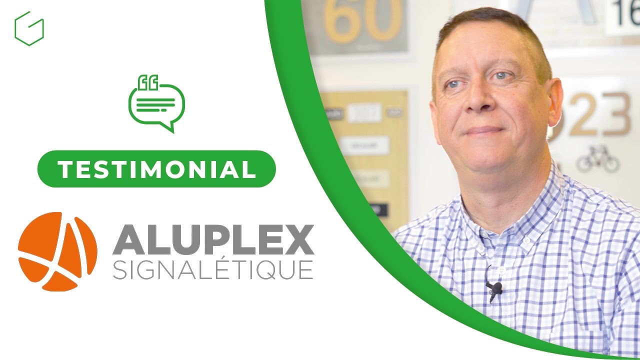 Gravotech Testimonial | Aluplex Signalétique, building signage engraver ...