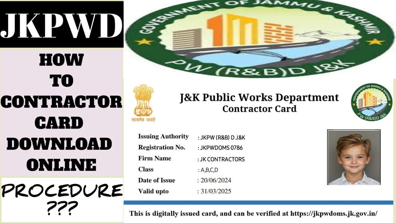 How to Download Contractor Card | JKPWDOMS | PW (R&B) D J&K - YouTube