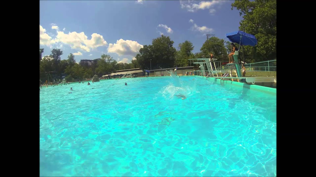 Knoebels Krystal Pool Slow Motion Jump - YouTube