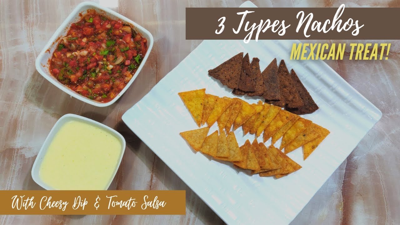 3 Types Nachos with Mexican Salsa Sauce and Cheesy Dip | Maize | Ragi ...