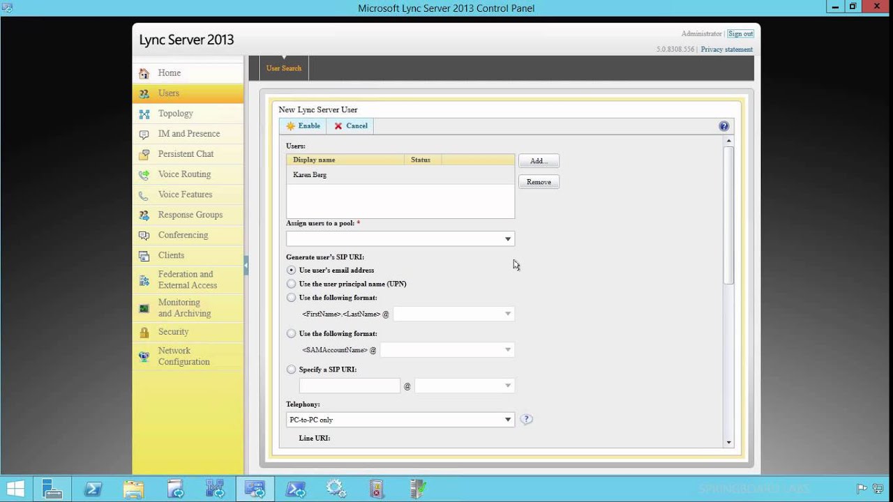 LY06 - Enabling Lync User using Lync Server 2013 Control Panel - YouTube
