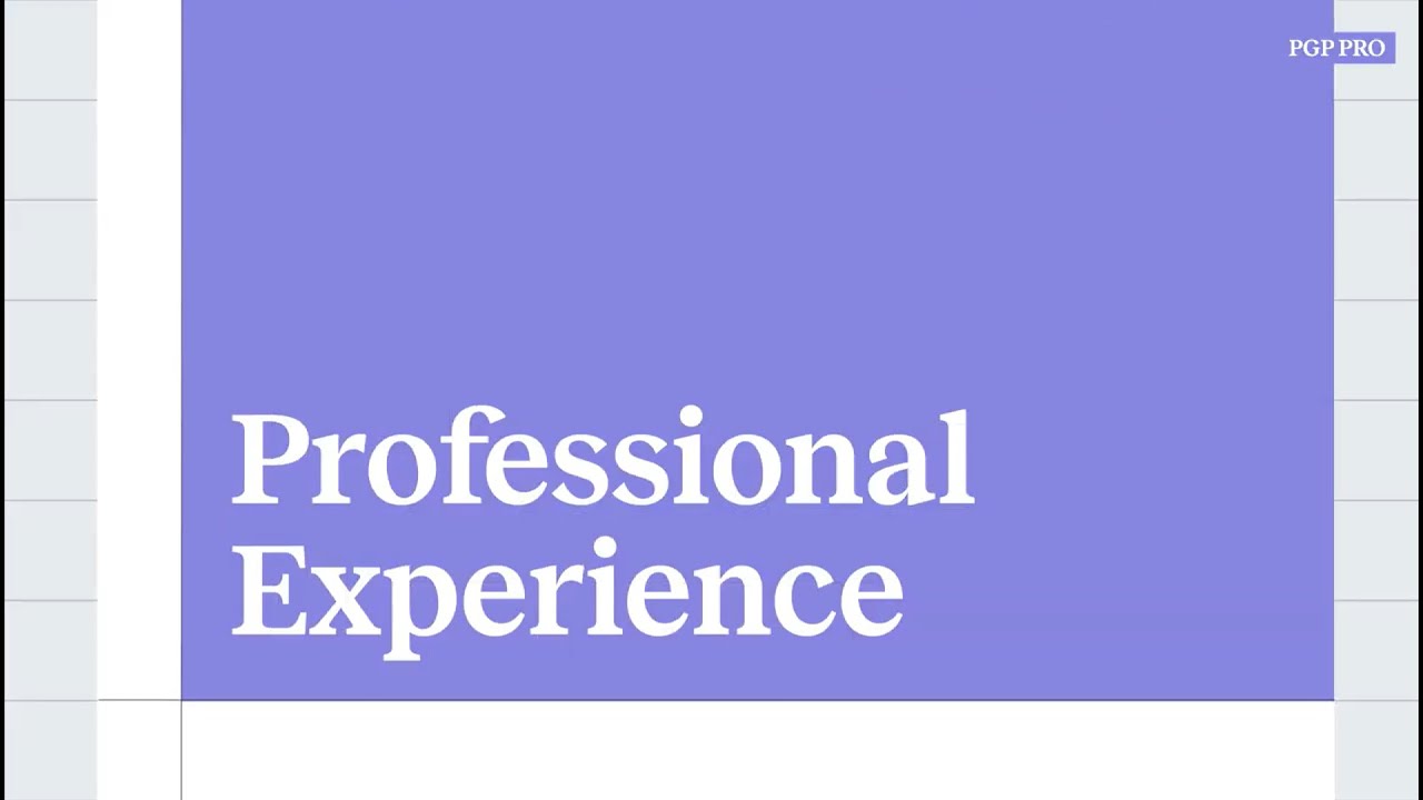 Professional Experience | PGP PRO Application Tips - YouTube