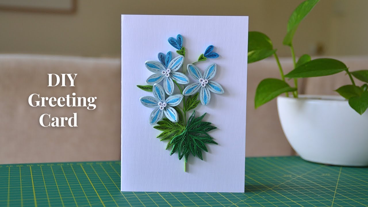 DIY GREETING CARD | Quilled Orchids | How to Make a beautiful Greeting ...