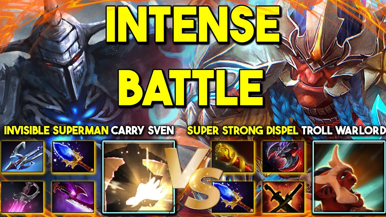 INTENSE HARD CARRY BATTLE | Invisible Superman Sven Vs. Super Strong ...