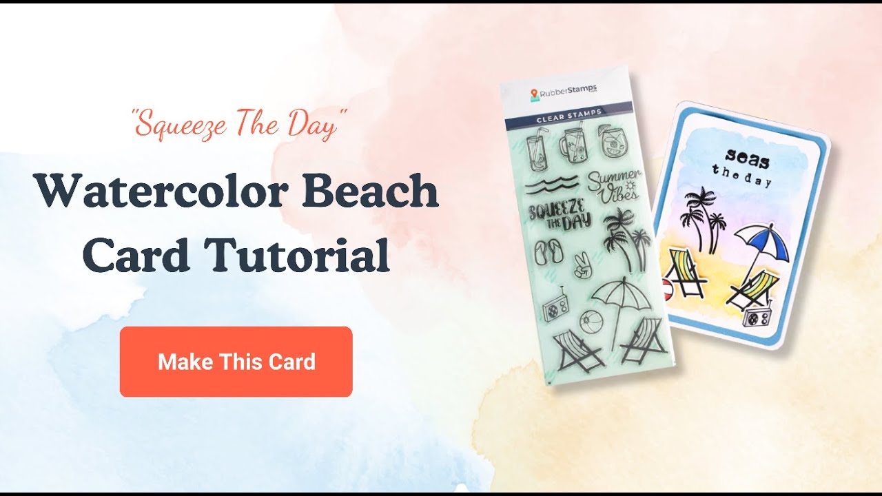 Watercolor Beach Card Tutorial - YouTube
