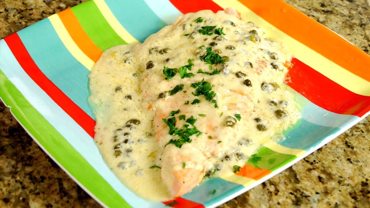 Salmon with Caper Sauce (easy and quick) - YouTube