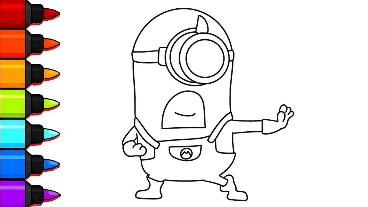 How To Draw Mega Minion, Painting And Coloring For Kids And Toddlers ...