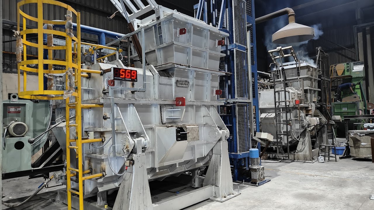 Indofen Tower Furnace - Metal Tapout by Tilting - YouTube