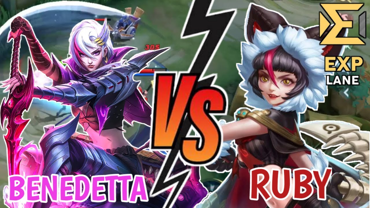 BENEDETTA VS RUBY EXP LANE !! HOW TO ROTASI, EMBLEM AND BUILD BENEDETTA ...