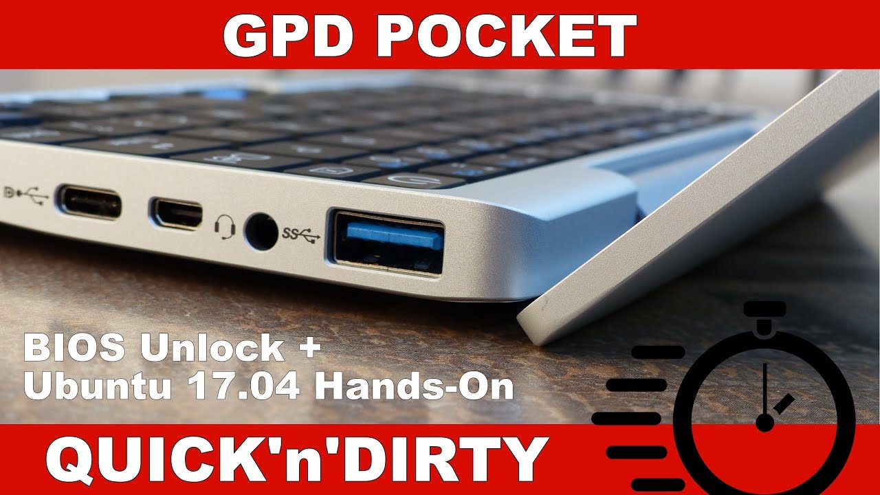GPD Pocket running Ubuntu 17.04 - Nexus511 ISO (QnD) - YouTube