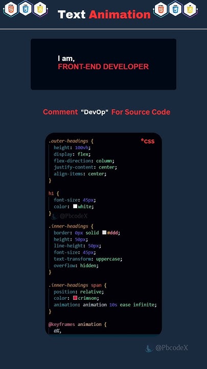 How to Create Animation text #html #css #javscript #webdesign #frontend #webdevelopment #devlife ...
