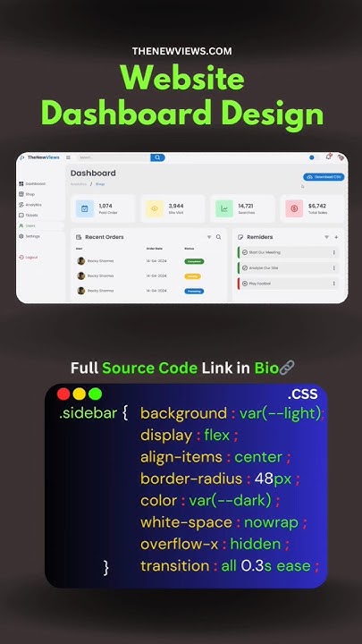 Responsive Dashboard Design Coding Coder Codinglife Codingbootcamp Codingisfun