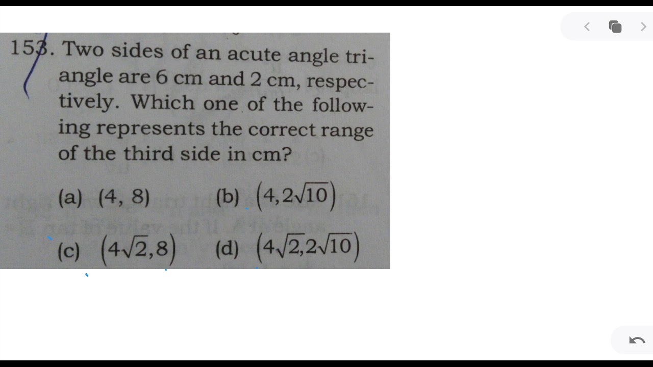 Range of third side of triangle - YouTube