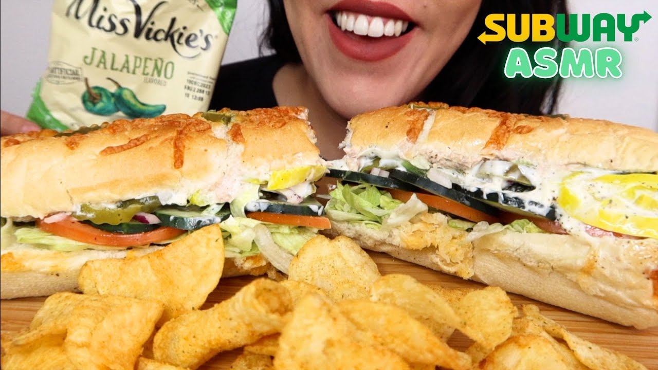 ASMR SUBWAY TUNA SANDWICH - YouTube