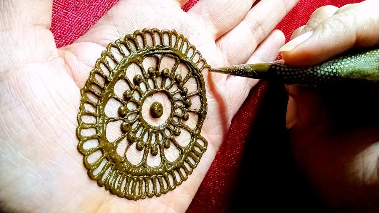 Beautiful Gol tikiya mehndi design #mehndi - YouTube