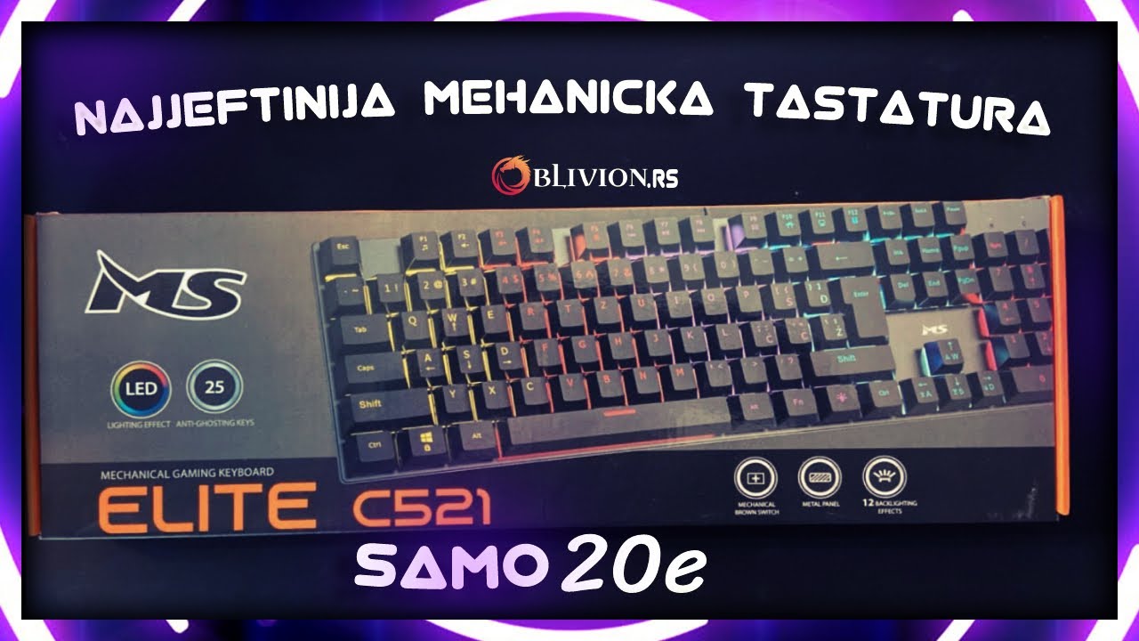 NAJJEFTINIJA MEHANIČKA TASTATURA ZA SAMO 20e / MS Elite C521 Recenzija ...