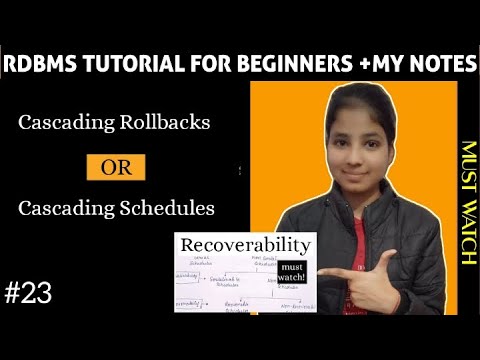 Cascading Rollbacks in Transactions||Cascading Schedule.. - YouTube