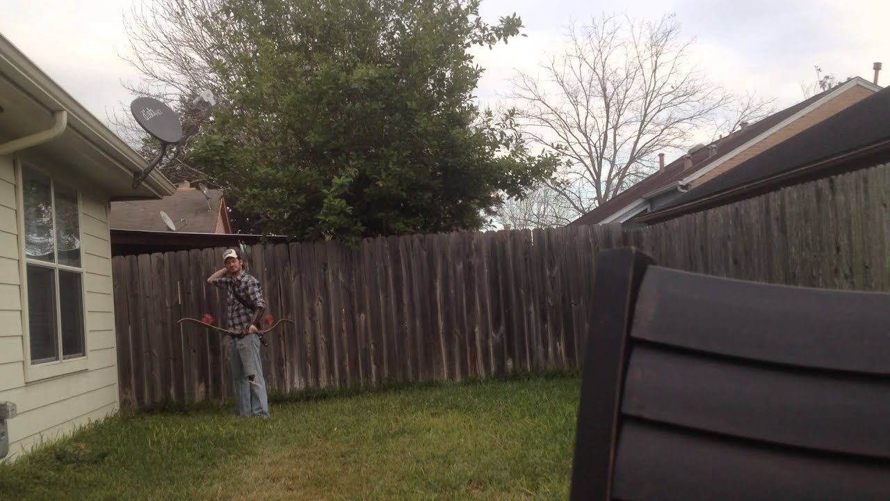 Tuned Martin recurve with stabilizer, peep and 3 dot sight - YouTube