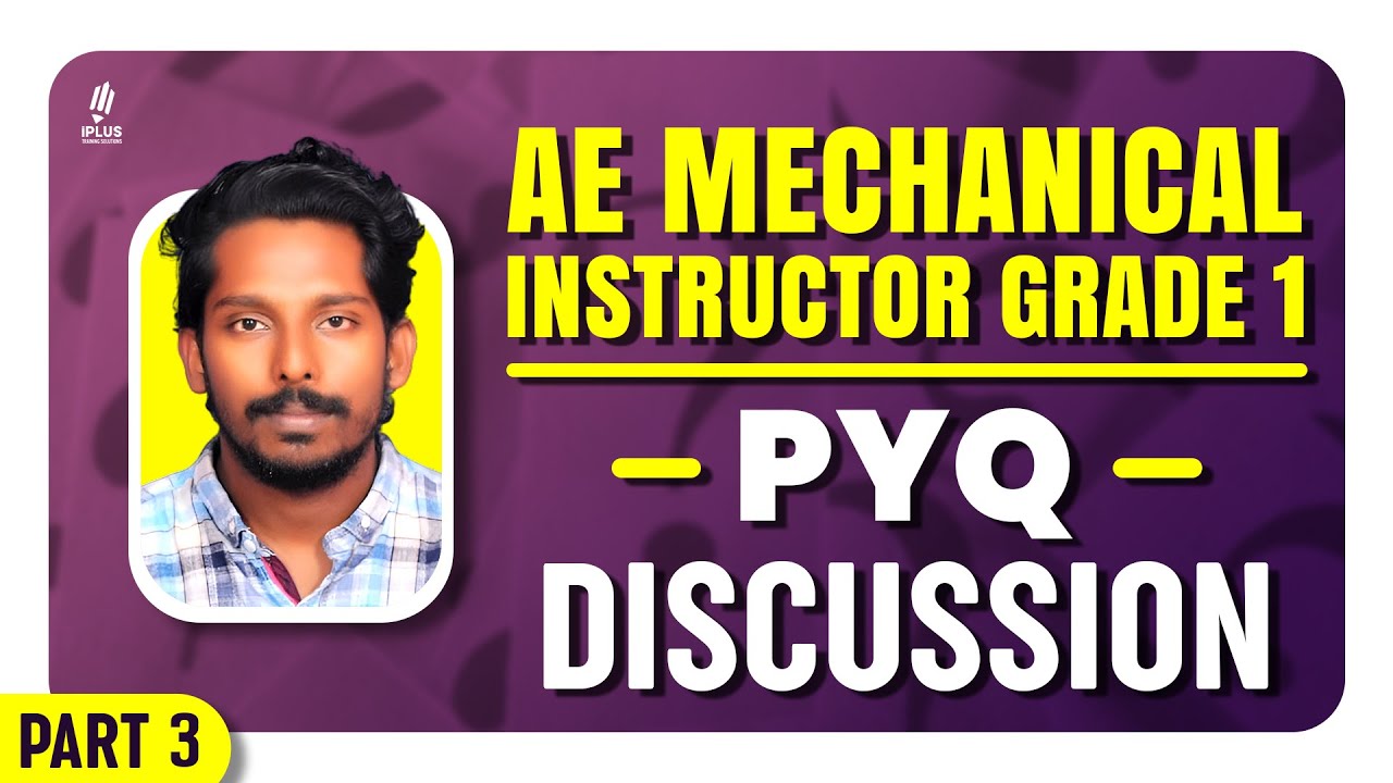 Assistant Engineer Mechanical | Instructor Gr. 1 - Common Exam - PYQ Discussion - 3 - YouTube