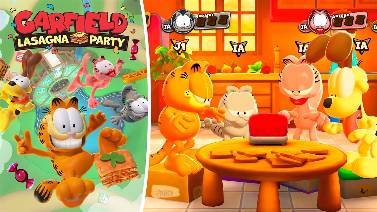 GARFIELD Lasagna Party - 32 Minijuegos [Microids] - YouTube