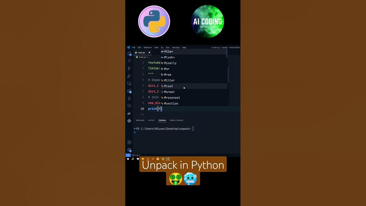Unpack Trong Python 😋😋python Aicoding Pythoncoding Pythonprogramming Ai Datascience Youtube