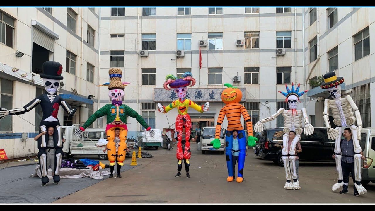 Walking Inflatable Puppet For Visual Halloween Parade Decoration - YouTube