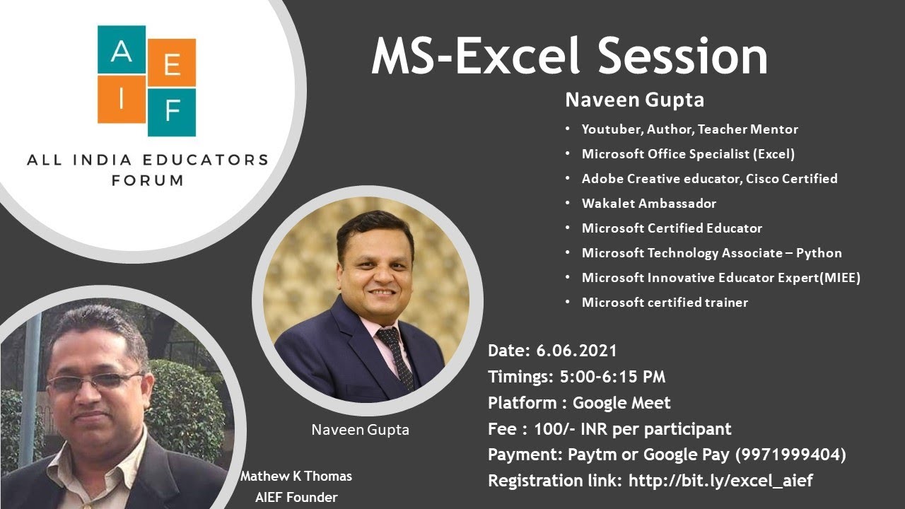 Excel Session 2021 - YouTube