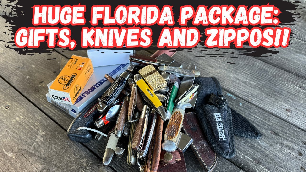 Huge Florida Package: Unboxing Gifts, Knives and Zippo Lighters! - YouTube