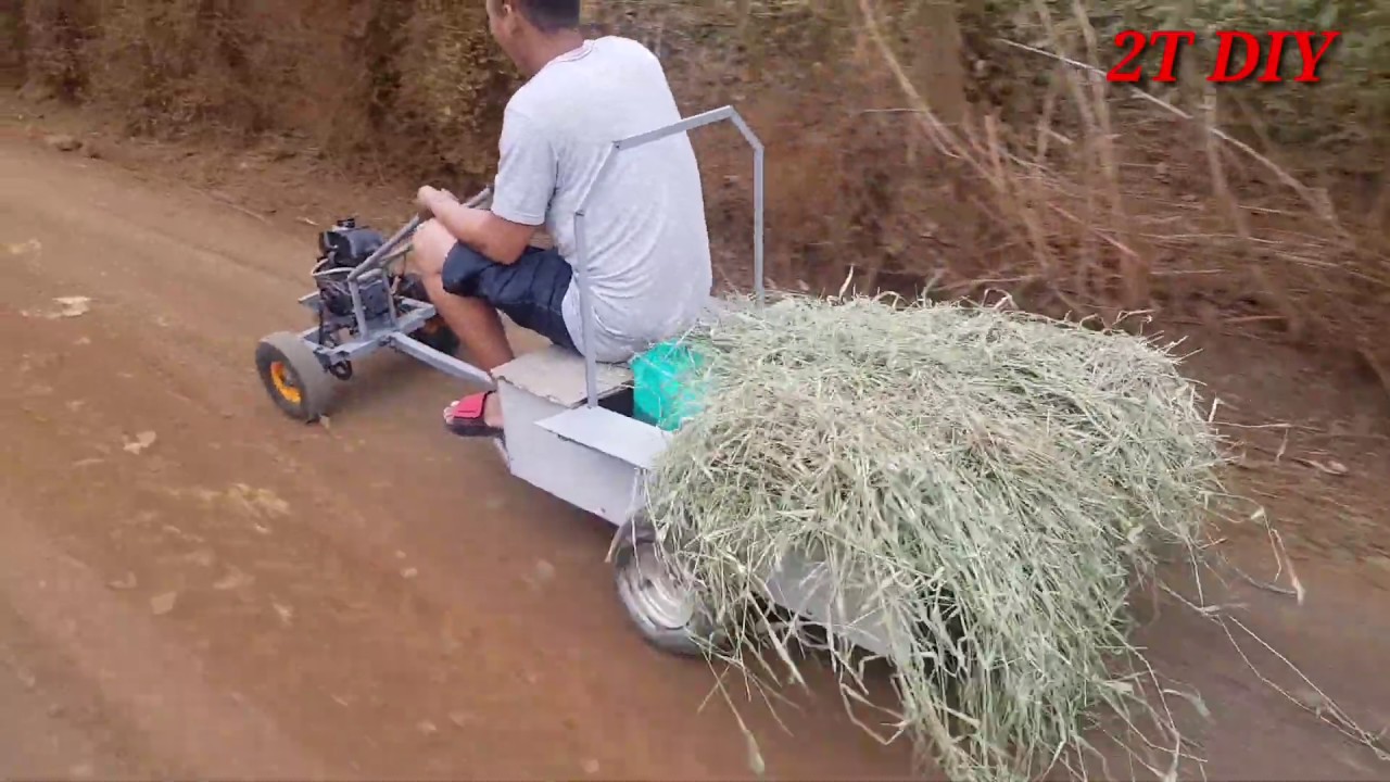 MY LITTLE HOMEMADE GARDEN TRACTOR 49CC - YouTube