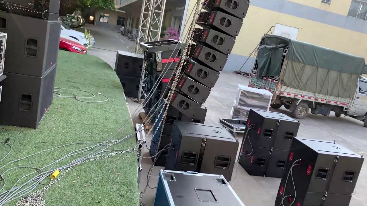 Max-6 dual 6 inch line array testing. - YouTube