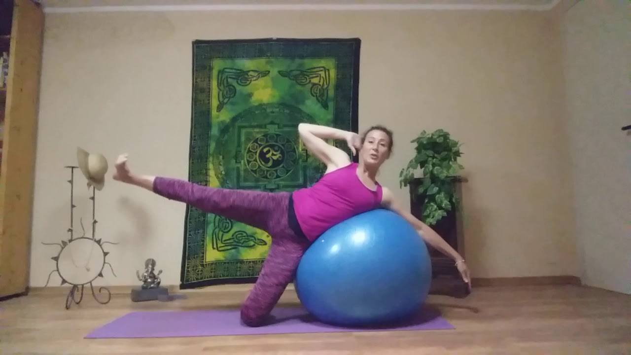 pilates con fitball - YouTube