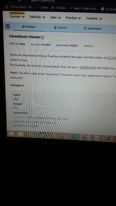 Parenthesis Checker | Valid parenthesis | stack dsa question | gfg ...