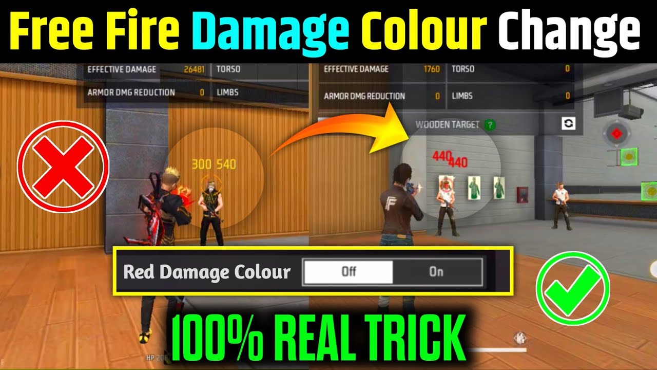😥 Free Fire Damage Colour Change | Free Fire Me Damage Ka Colour Kaise ...