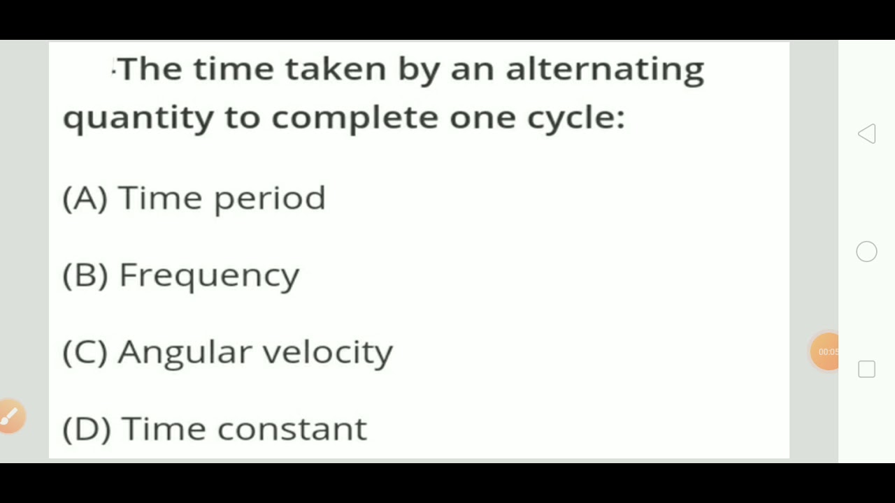 Basic Electricity/Electrical MCQ question and answers explanation ...