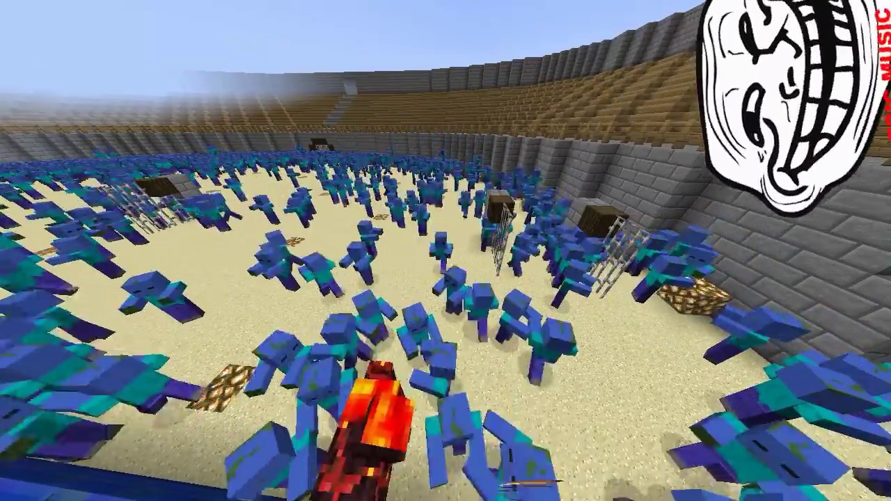 10.000 ZOMBIE DE AGUA VS 1 GOLEM DE LAVA - MINECRAFT ARENA - YouTube