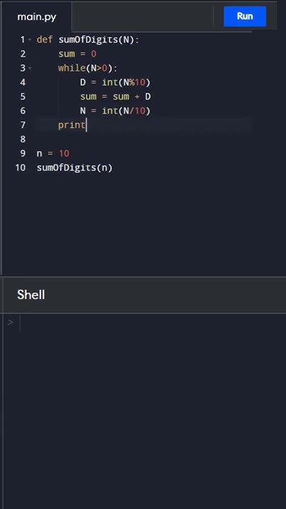 Python Program To Find Digits Sum Of An Integer Pythonforbeginners Pythonprogramming Youtube