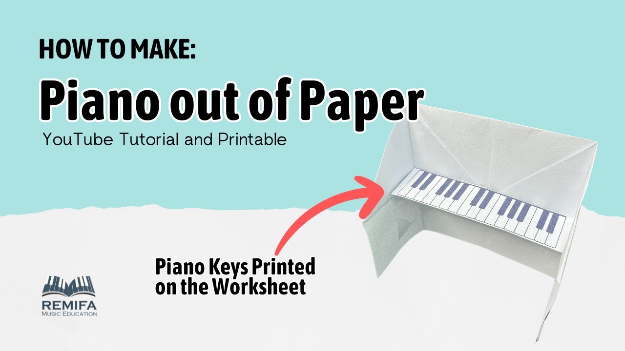 How to make a piano out of paper - worksheet with pre-printed keyboard ...
