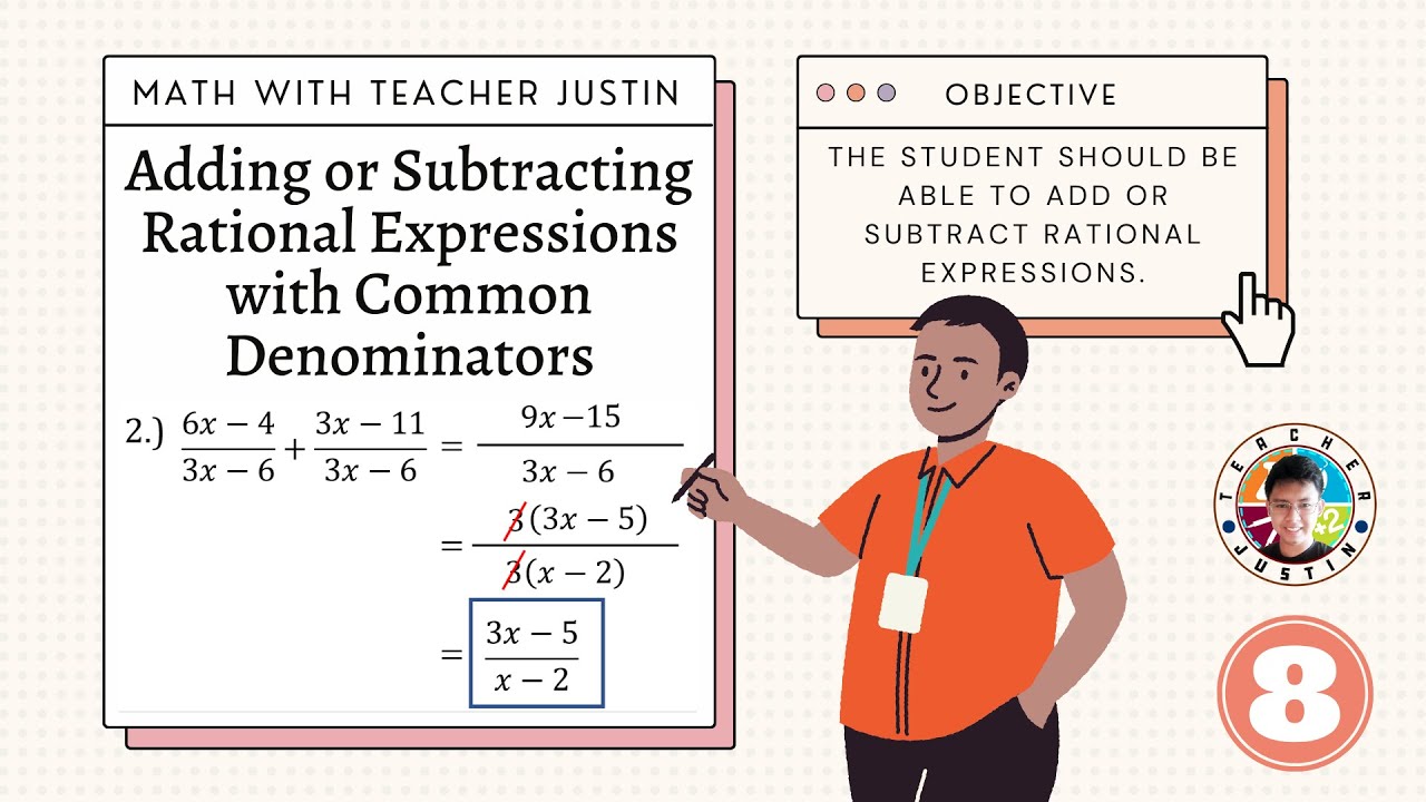 Adding or Subtracting Rational Expressions with Common Denominator ...