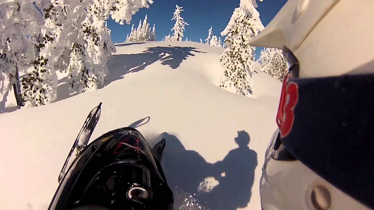 Snowmobile Fail Tree Hit Hill Climb - YouTube