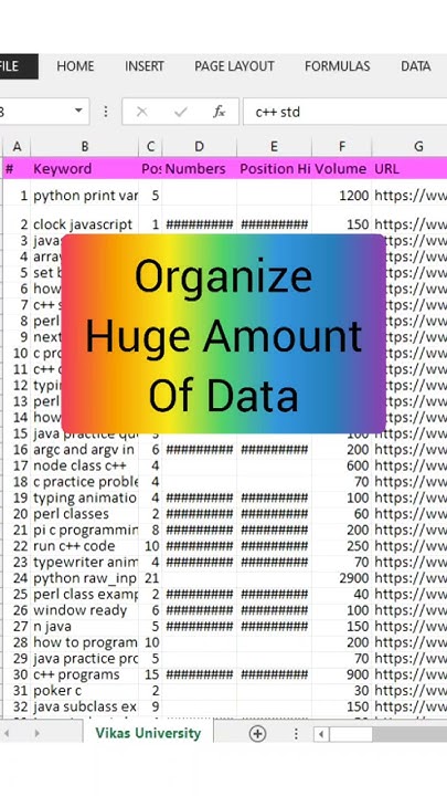 Excel Trick Organize Huge Amount Of Data In Just 5 Seconds Shorts Excel Excelshortcuts